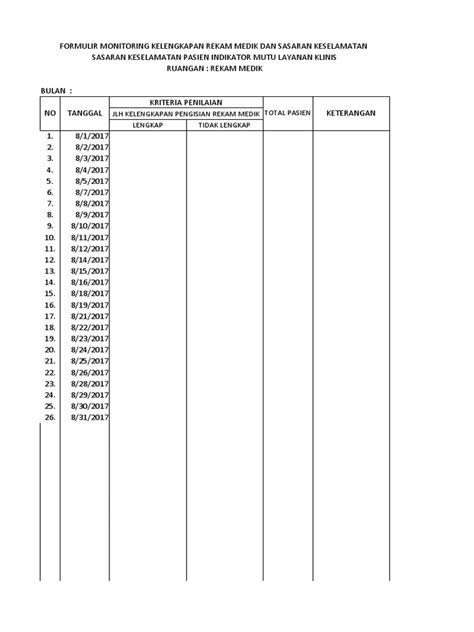Formulir Monitoring Rm Pdf