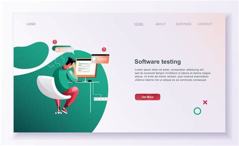 Programming Concept Web Engineer At Work Developer Programming Web Site Landing Page Template