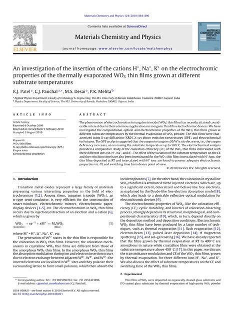 Pdf Growth Structural Electrical And Optical Properties Of The Thermally Evaporated Tungsten