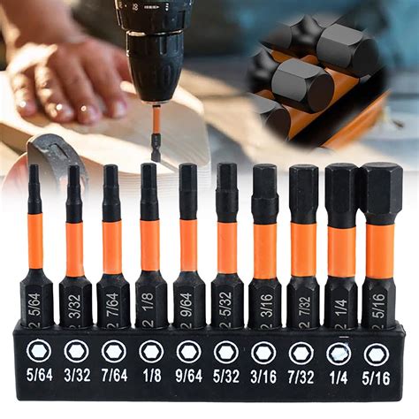 Clearance Huayishang Hex Bit Set Impact Hex Head Allen Drill Bit Set
