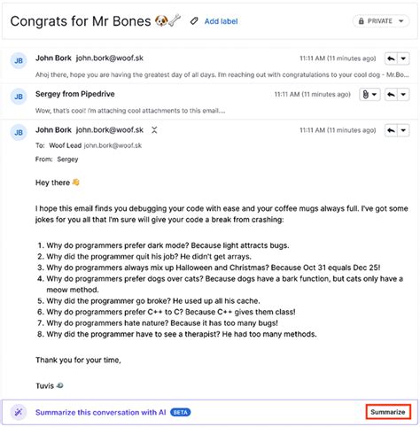 Ai Email Summarization Knowledge Base Pipedrive