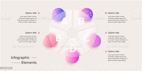 5 단계 원이있는 비즈니스 프로세스 차트 인포그래픽 원형 회사 워크플로 그래픽 요소 회사 순서도 프리젠 테이션 슬라이드 유리 모티즘 디자인의 벡터 정보 그래픽 5가지 개체에