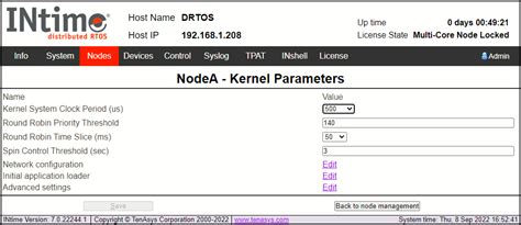 Configuration Of Intime Distributed Rtos Host