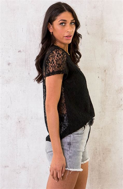 Girly See Through Lace Top Black Fashionmusthavesnl