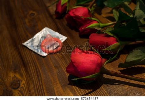 Sex Love Rose Condom Concept Protect Stock Photo Shutterstock
