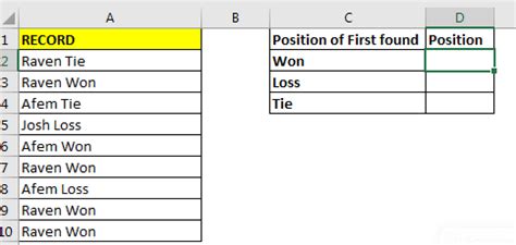 How To Get Position Of First Partial Match