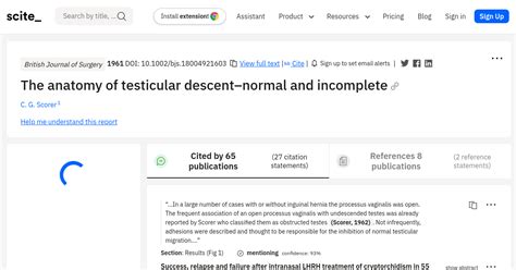 The Anatomy Of Testicular Descent Normal And Incomplete [scite Report]