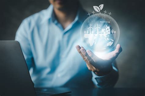지구 홀로그램 재생 가능 에너지 지구 홀로그램 및 풍력 에너지를 가진 사람은 고비용 석유 사용을 줄이기 위해 순수 재생 가능 에너지로 사용되며 풍력 에너지는 지구 온난화를