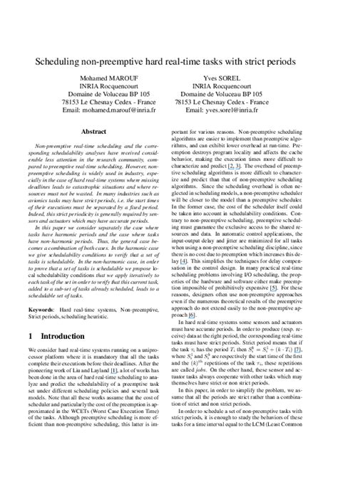 Pdf Scheduling Non Preemptive Hard Real Time Tasks With Strict Periods