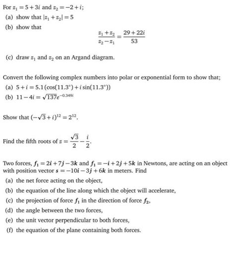Solved For Z1 5 3i And Z2 −2 I A Show That ∣z1 Z2∣ 5 B