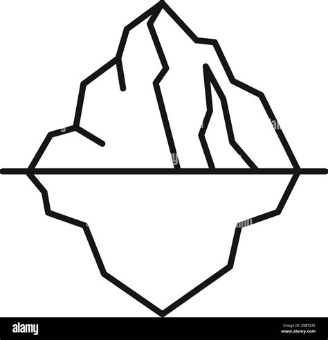 Line Drawing Of An Iceberg Depicting The Small Visible Section Above