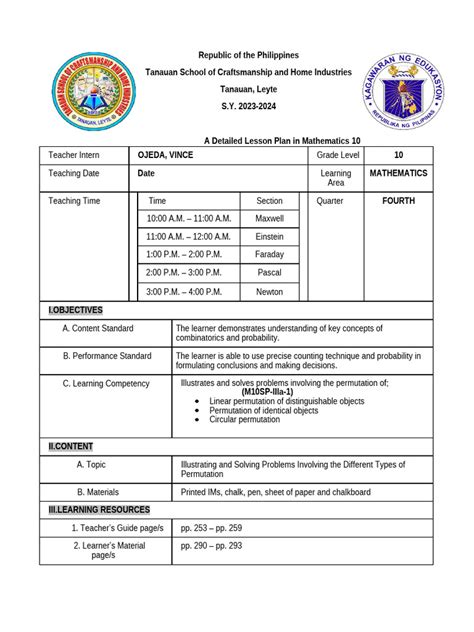 2 Illustrates And Solves Problems Involving The Permutation Pdf Permutation Learning