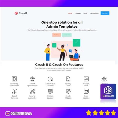 Jual Crush It Bootstrap Admin Application Template And Ui Kit By Baitulsoft Di Seller Baitulsoft