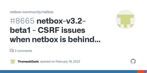 Netbox V32 Beta1 Csrf Issues When Netbox Is Behind An Ssl