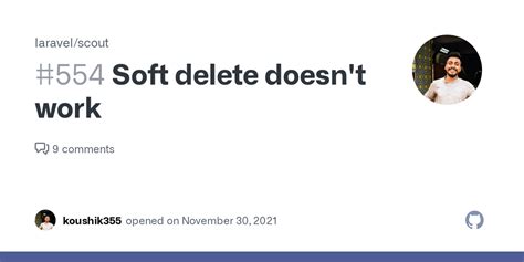 Soft Delete Doesnt Work · Issue 554 · Laravelscout · Github