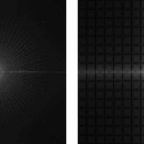 Left Fft Of The Original Testchart Image Right Fft Of The Resampled Download Scientific
