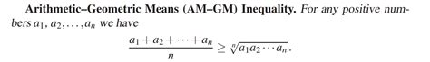 Real Analysis Arithmetic Geometric Mean Inequality Variations