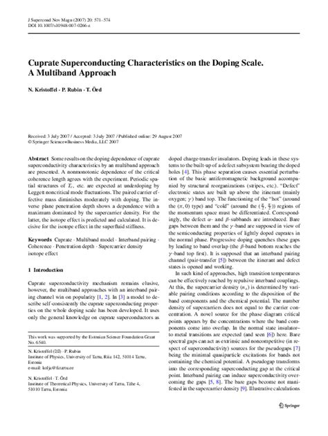 Pdf Cuprate Superconducting Characteristics On The Doping Scale A