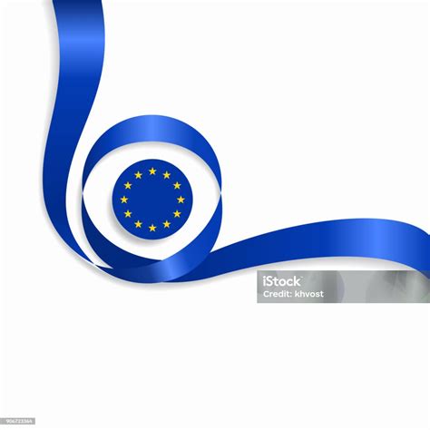 유럽 연합 물결 모양의 플래그 배경입니다 벡터 일러스트입니다 0명에 대한 스톡 벡터 아트 및 기타 이미지 0명 개념 곡선 Istock