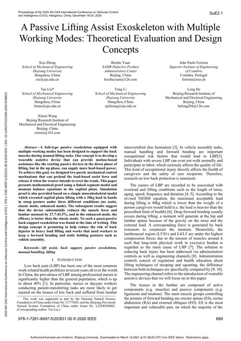 Pdf A Passive Lifting Assist Exoskeleton With Multiple Working Modes Theoretical Evaluation