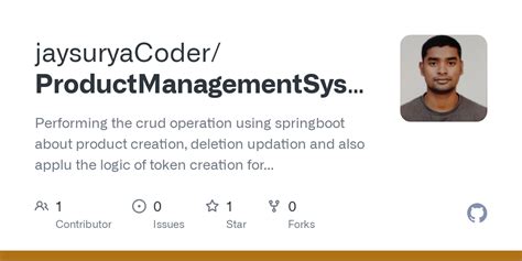 Github Jaysuryacoderproductmanagementsystem Performing The Crud Operation Using Springboot