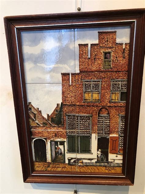 Kroon Delft Tile Tableau T Straatje By Vermeer Earthenware