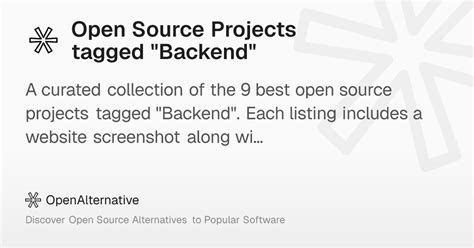 open source projects tagged backend