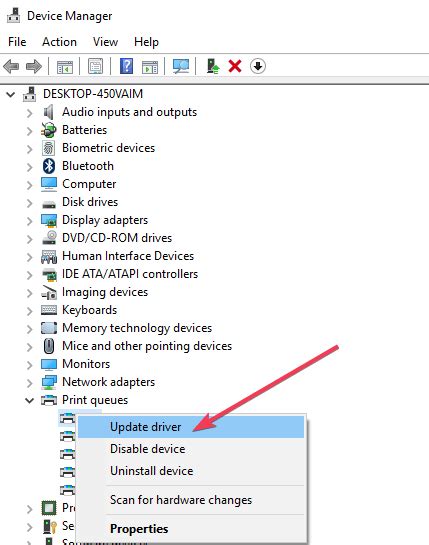 Fix An Error Occurred While Printing On Windows 1011