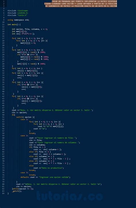 Arrays Visual C Matriz Dispersa Figura Cuadrado En Vector Tutorias Co