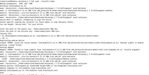 Installation With Fedora And Secure Boot Is Not Working Issue Dev Apps Droidcam