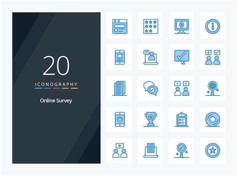 Free Vector 20 Online Survey Blue Color Icon For Presentation Vector Icons Illustration