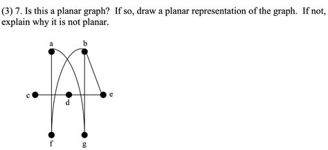 Solved 3 7 Is This A Planar Graph If So Draw A Planar
