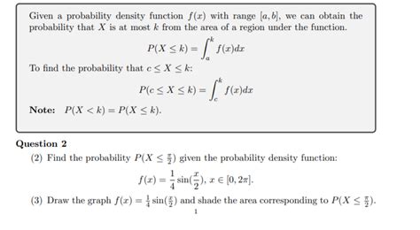 Solved Given A Probability Density Function F X With Range Chegg