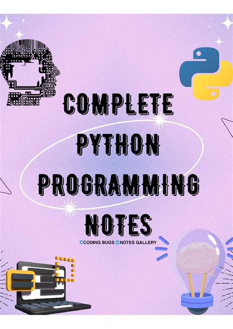 Complete Python Notes Complete Python Programming Notes Coding Bugs T