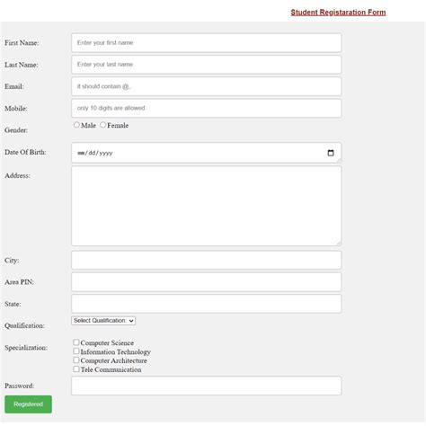 Responsive Registaration Form