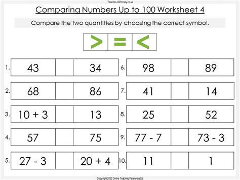 Comparing Numbers Up To 100 Year 2 Teaching Resources
