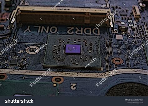 Realistic Illustration Cartoon Comic Closeup Computer Stock