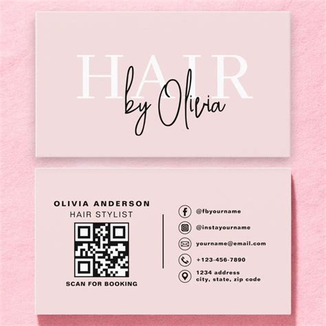 Qr Code Hair Stylist Modern Typography Business Card Business Cards