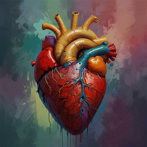Artistic And Anatomical Illustration Of A Heart Stock Illustration