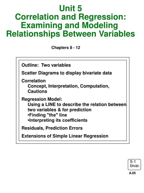 Ppt Unit 5 Correlation And Regression Examining And Modeling