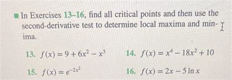 Solved In Exercises Find All Critical Points And Then Chegg