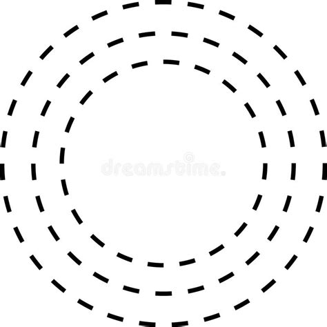 Dotted Line Circle Frame Vector Dashed Outline Design Of Border Icon Of Cut Circle Frame Stock