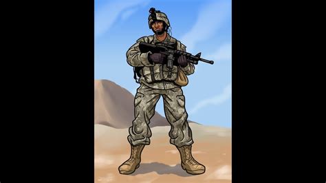 تعليم رسم جندي يحمل بندقية Youtube