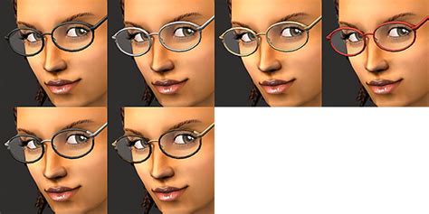 Mod The Sims Ts3 Conversion Oval And Half Rim Glasses In 2025 Half