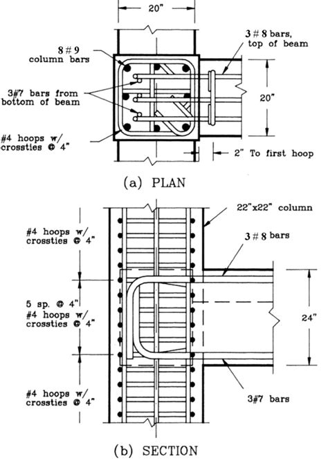 61 Detail Of Exterior Beam Column Connection Section