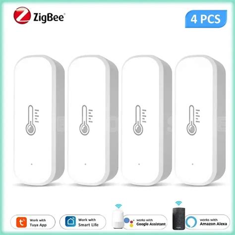 Tuya Zigbee Smart Temperature Humidity Sensor Smart Home Temperature Sensors Works With Alexa