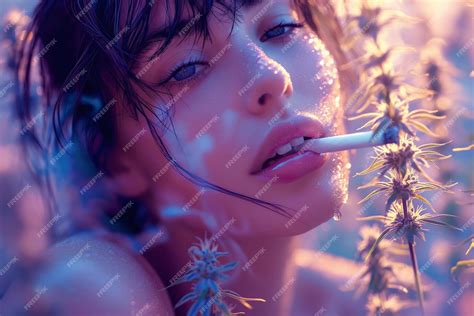 Premium Photo Portrait Of A Beautiful Girl Relaxing And Smoking A