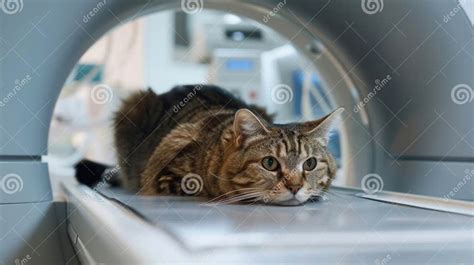 Cat In Mri Magnetic Resonance Imaging Scan Device In Veterinary