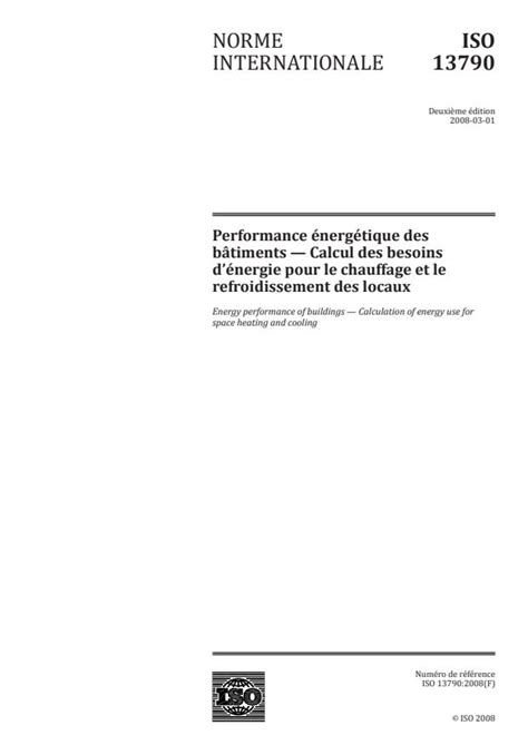 iso 13790 2008 energy performance of buildings — calculation of