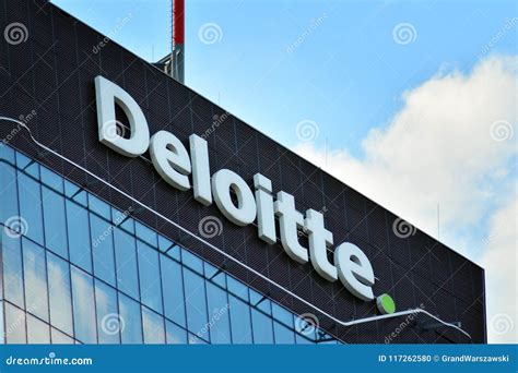 Sign Deloitte Company Signboard Deloitte Editorial Image Image Of